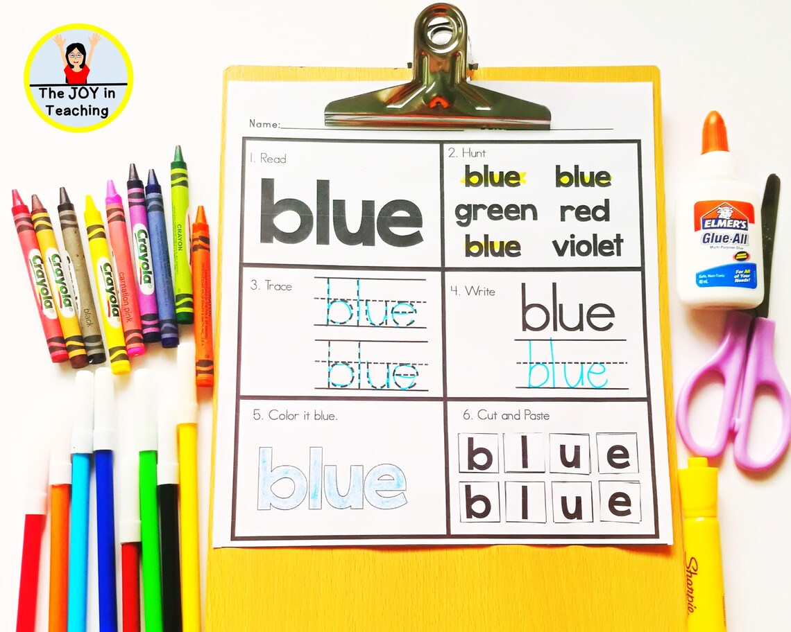 Color Sight Words Worksheet-sight Words Fluency Printable - Etsy