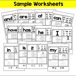 25 Sight Words Worksheet-sight Words Fluency Printable - Etsy