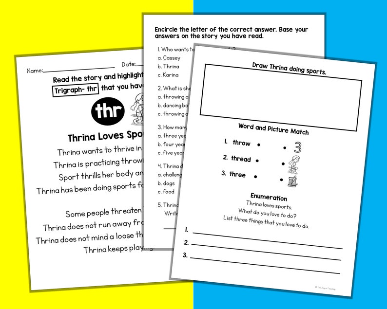 Trigraph Reading Comprehension Passage - Etsy