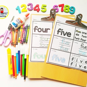 Number Words 1-10 Sight Words Worksheet-sight Words Fluency - Etsy