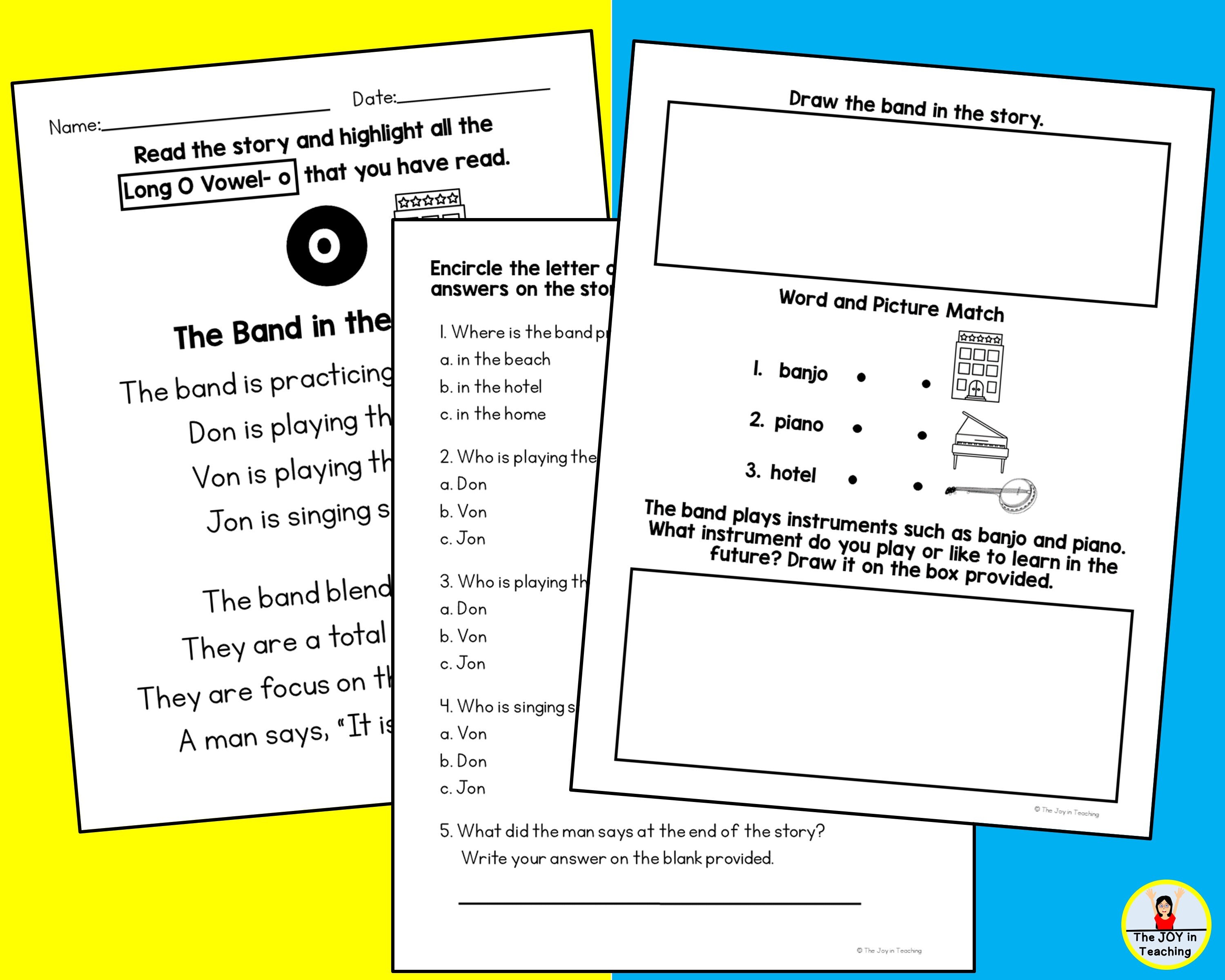 Long Vowel O Reading Comprehension Passage - Etsy