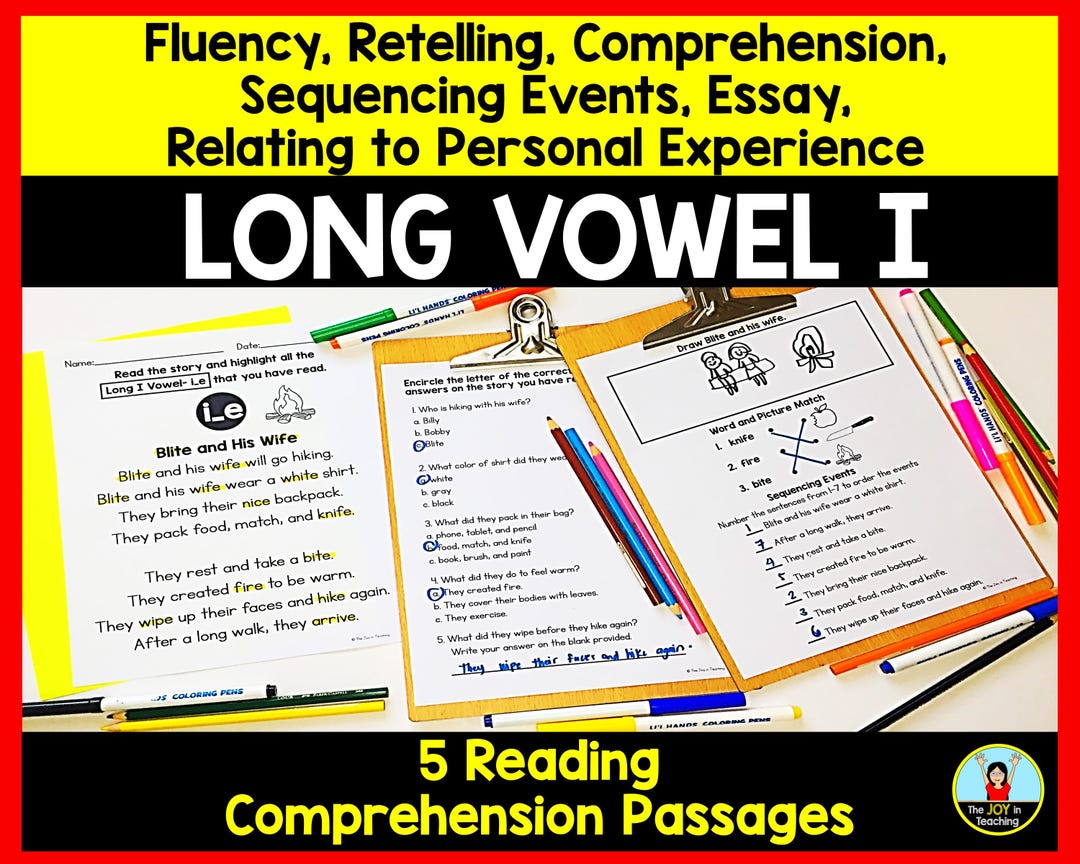 Long Vowel I Reading Comprehension Passage - Etsy
