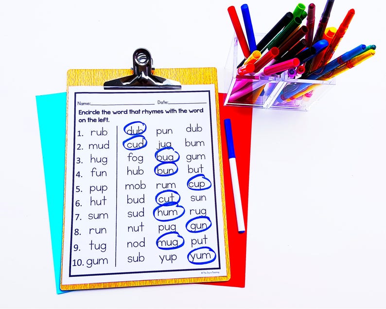 CVC Rhyming Words Worksheet - Etsy