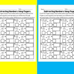 Subtraction Numbers 1-10 Worksheet - Etsy