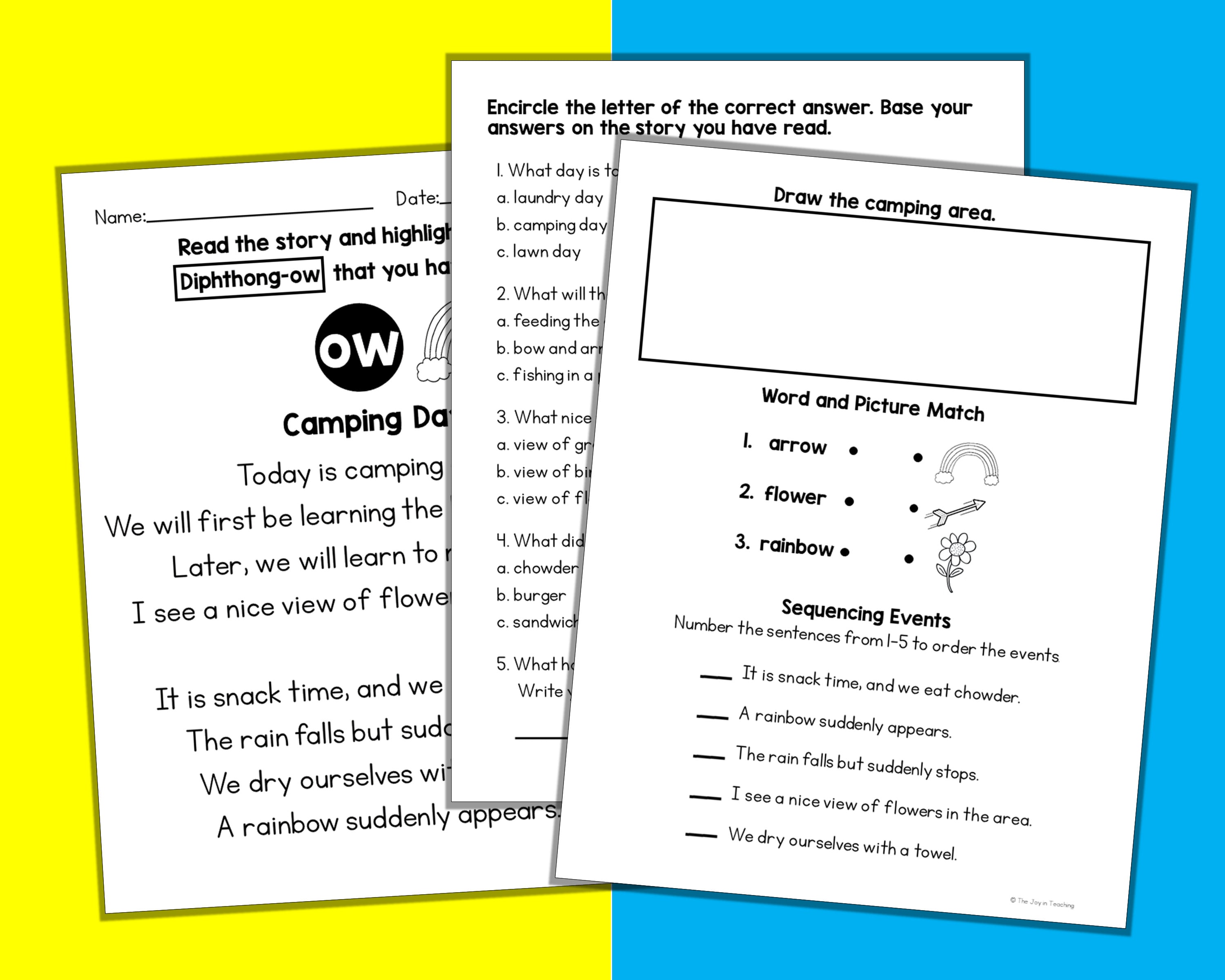 Diphthong Reading Comprehension Passage - Etsy