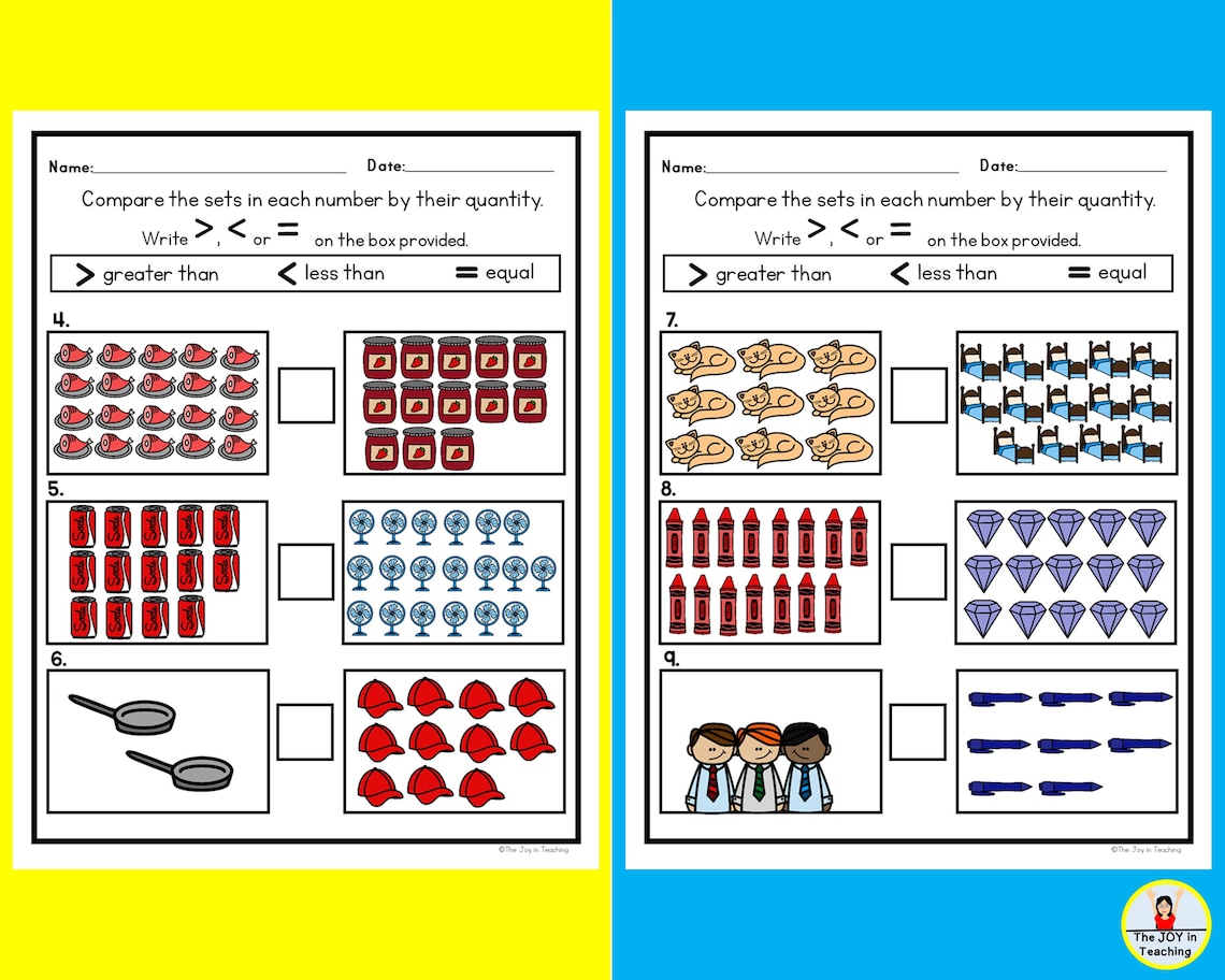 Comparing Numbers 0-20 Worksheet - Etsy