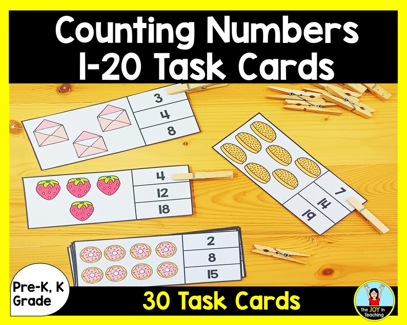 Counting Numbers 1-20 Task Cards - Etsy