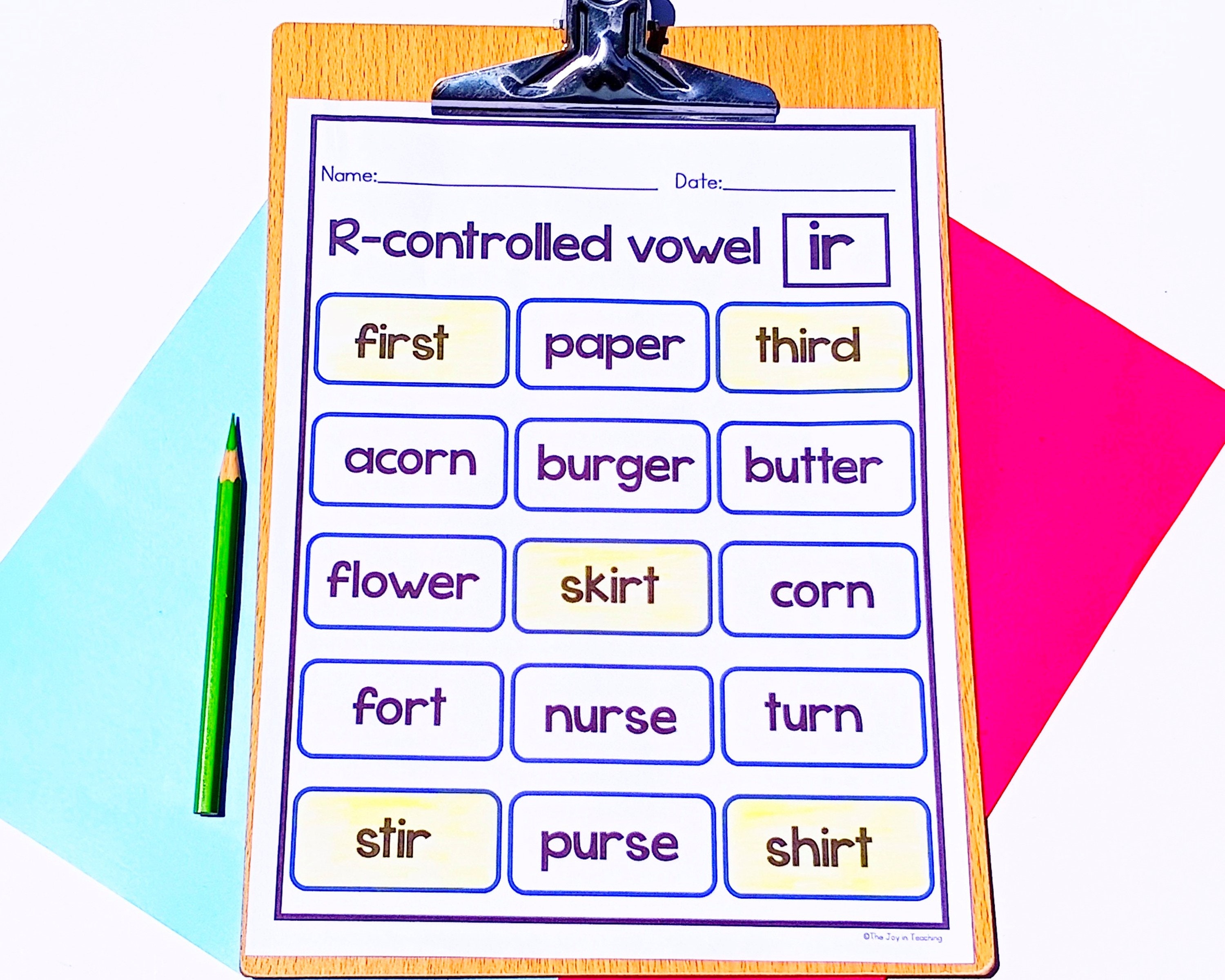 R-controlled Vowel Word Hunt - Bossy R Word Hunt - Etsy