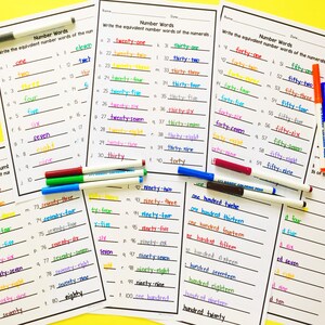 Number Words Numbers 1-120 Worksheet - Etsy