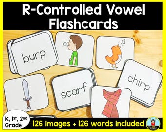 R-controlled Vowel Flashcards | Bossy R Word Cards Ar Er Ir or Ur ...