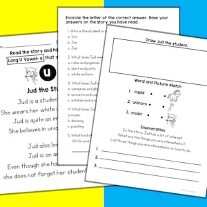 Long Vowel U Reading Comprehension Passage - Etsy