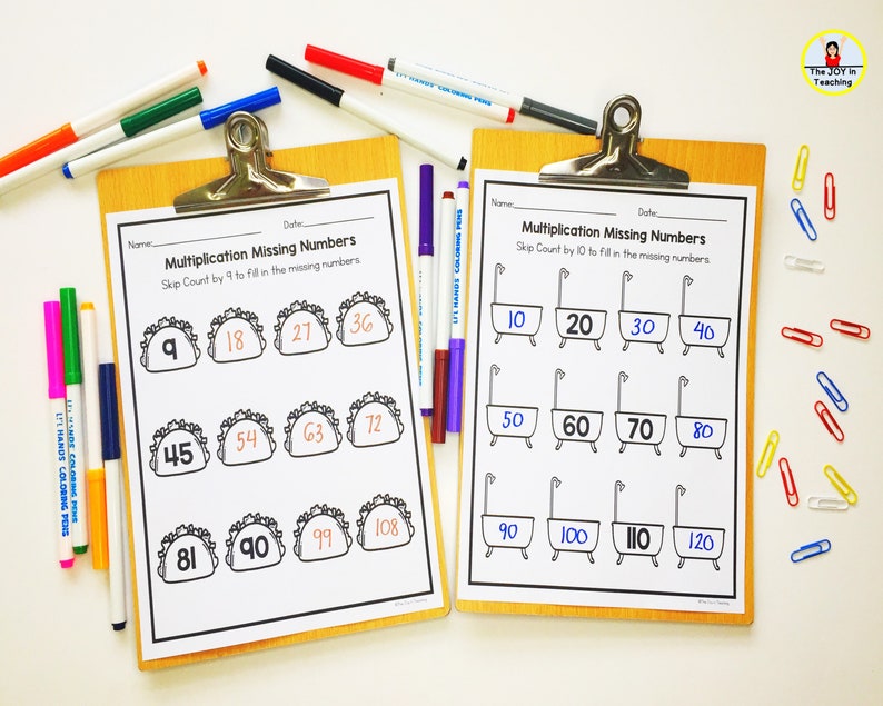 Multiplication Skip Count Missing Numbers Activity - Etsy
