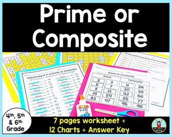 Prime and Composite Numbers Worksheets, Printable Activity for 8 Years ...