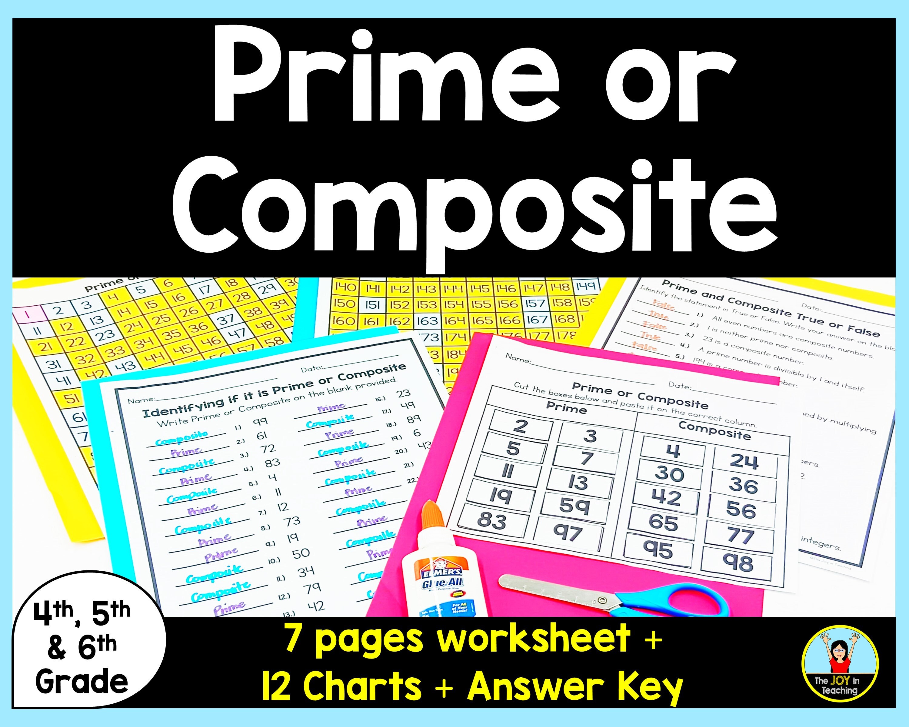 Prime and Composite Worksheet - Etsy