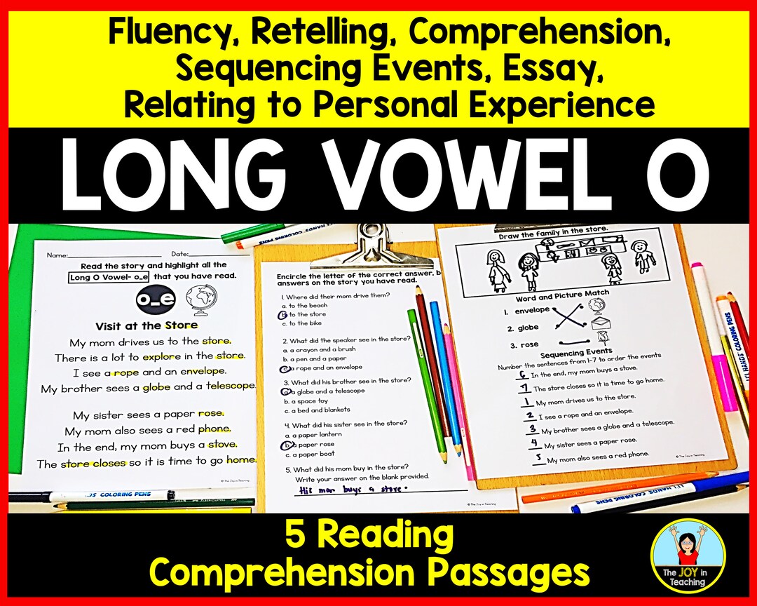 Long Vowel O Reading Comprehension Passage - Etsy