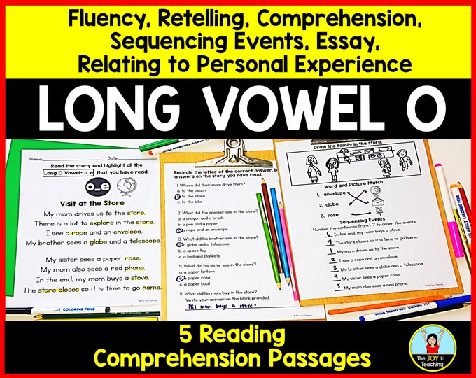 Phonics Reading Comprehension Passages and Activities Long Vowel - Etsy ...