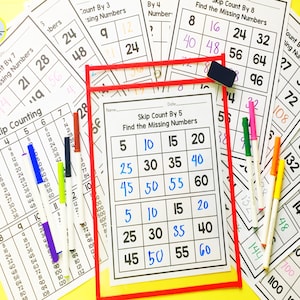 Skip Counting Missing Numbers Worksheet - Etsy