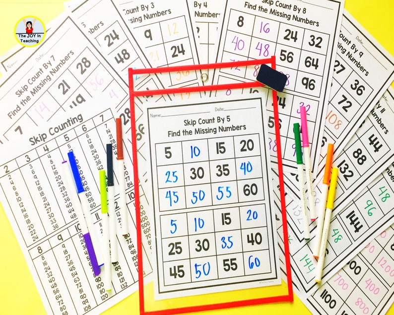 Skip Counting Missing Numbers Worksheet - Etsy