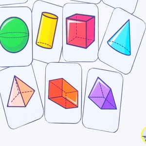2D and 3D Shapes Flashcards - Etsy