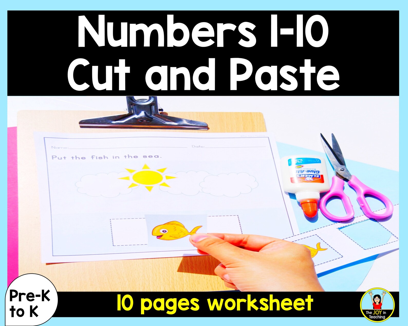 Numbers 1-10 Cut and Paste-number Counting Printable - Etsy