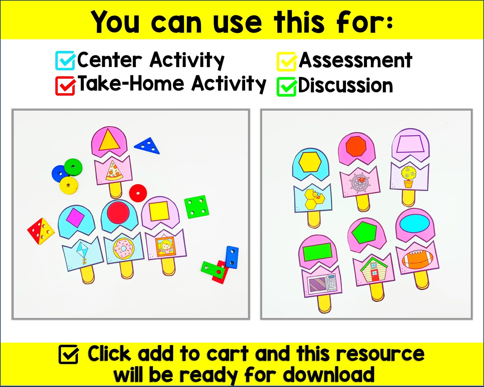 2D Shapes Real Life Objects Puzzle - Etsy