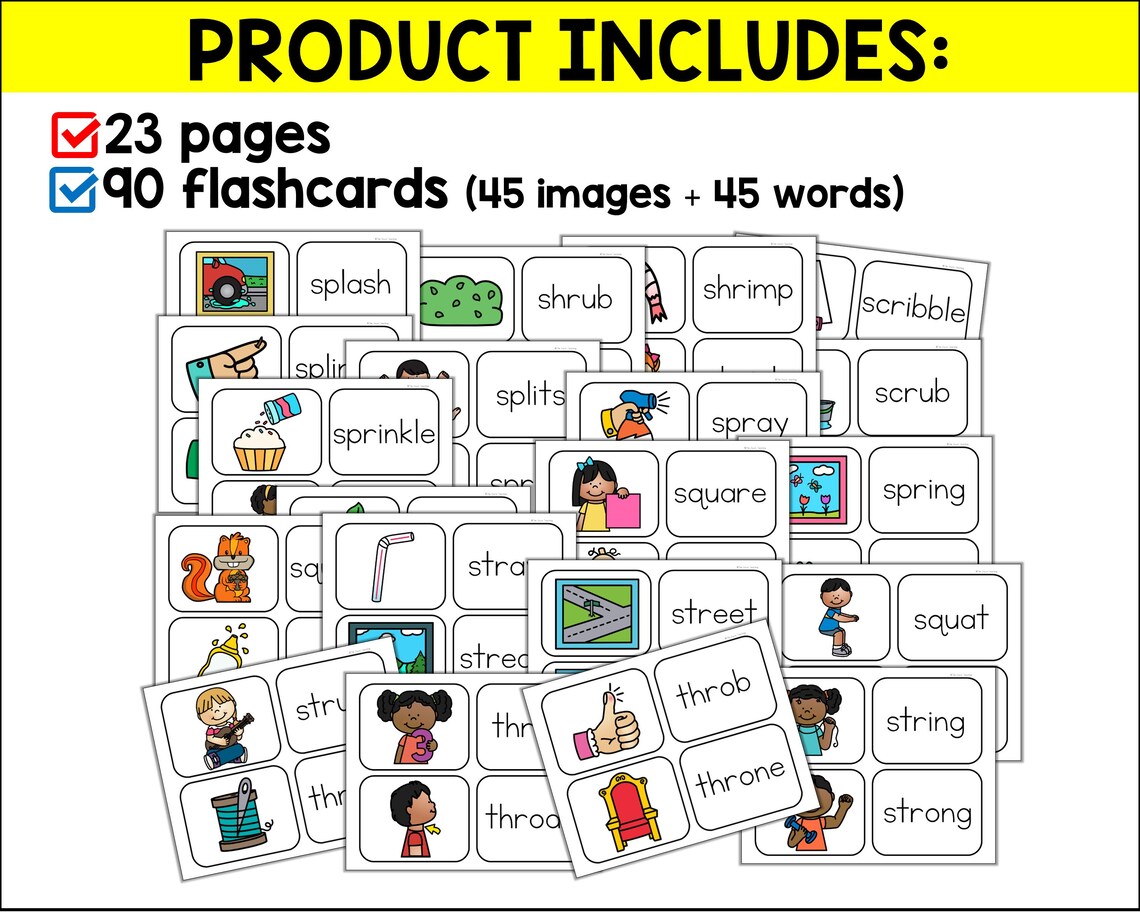 Trigraph Word and Picture Flashcards - Etsy