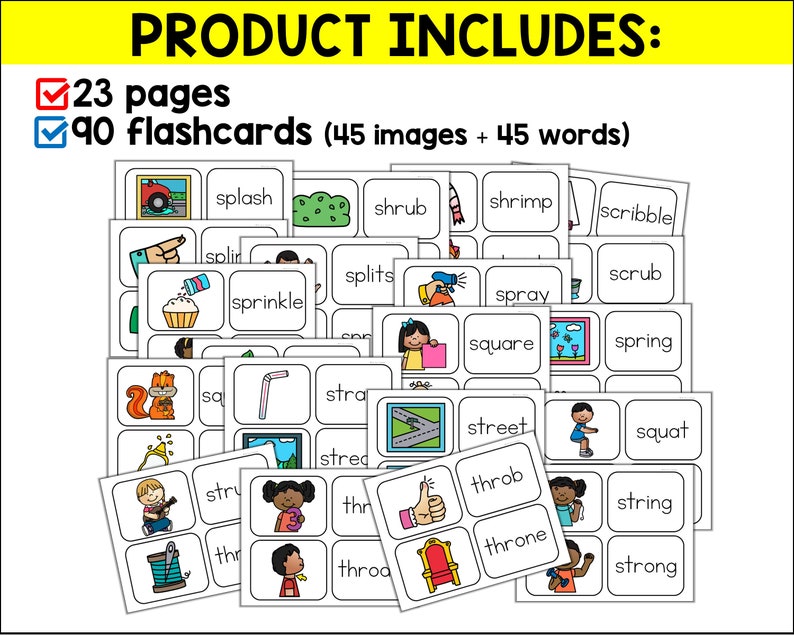 Trigraph Word and Picture Flashcards - Etsy