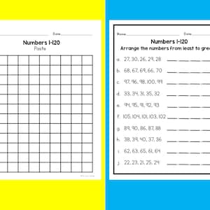 Numbers 1-120 Assessment Worksheet - Etsy