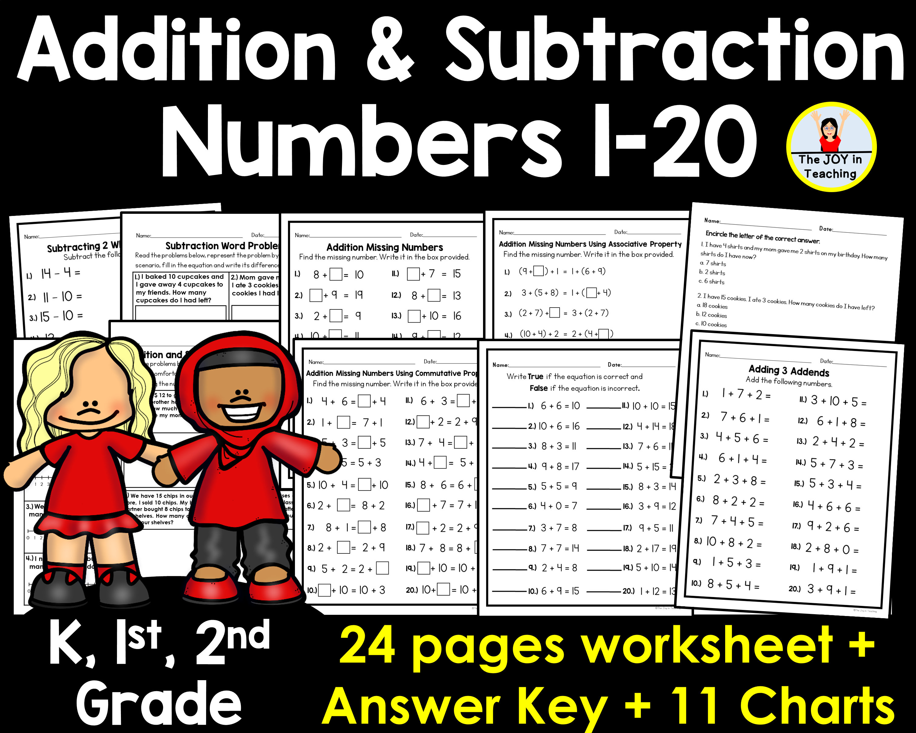 Addition Numbers 1-20 Worksheet - Etsy