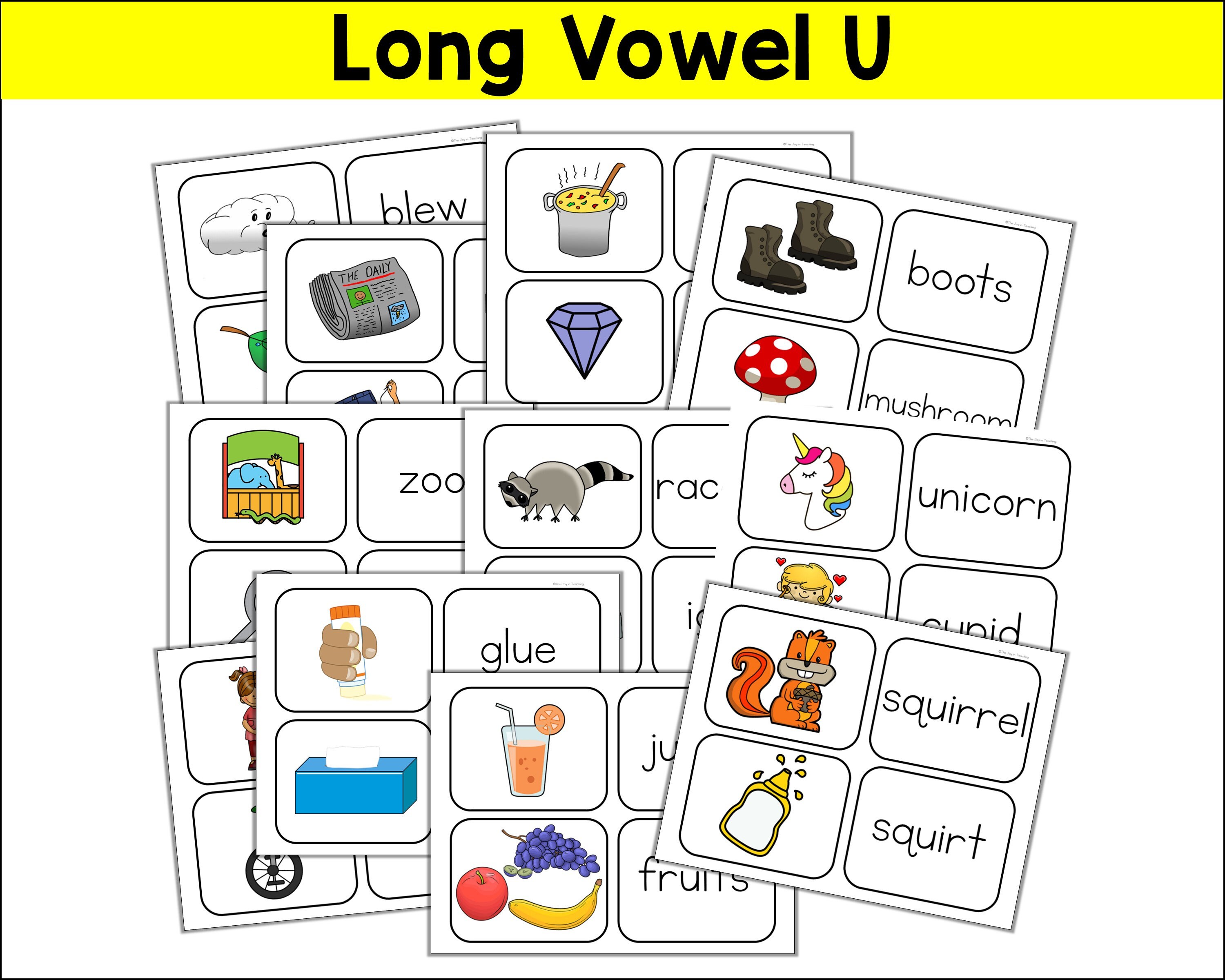 Long Vowel Word and Picture Flashcards - Etsy