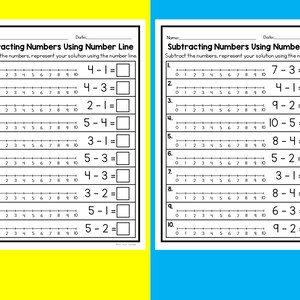 Subtraction Numbers 1-10 Worksheet - Etsy