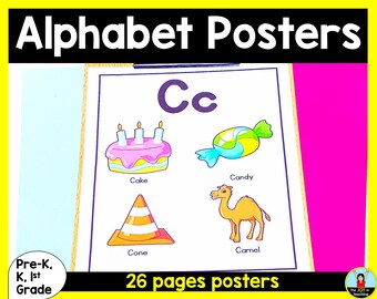 Printable Alphabet Posters ABC Letters Polka Dot Classroom - Etsy