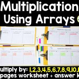 Multiplication Using Array Worksheet - Etsy