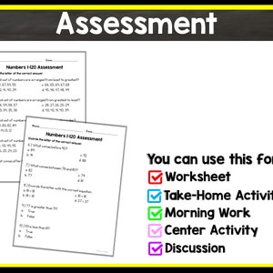Numbers 1-120 Assessment Worksheet - Etsy