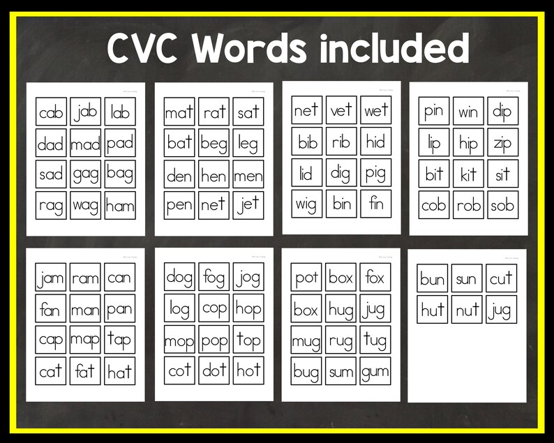 CVC Word Builder - Word Families - Etsy