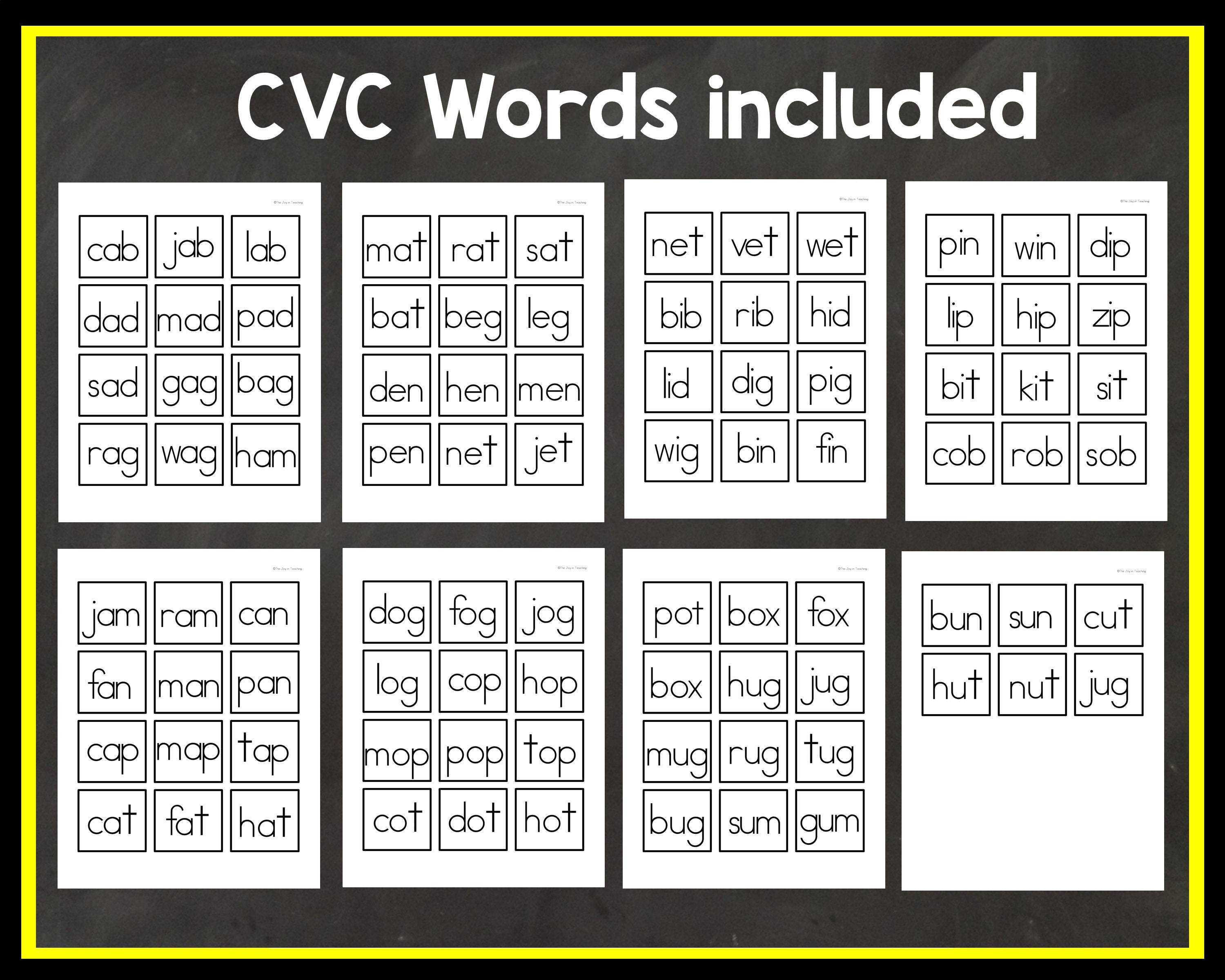 CVC Word Builder - Word Families - Etsy