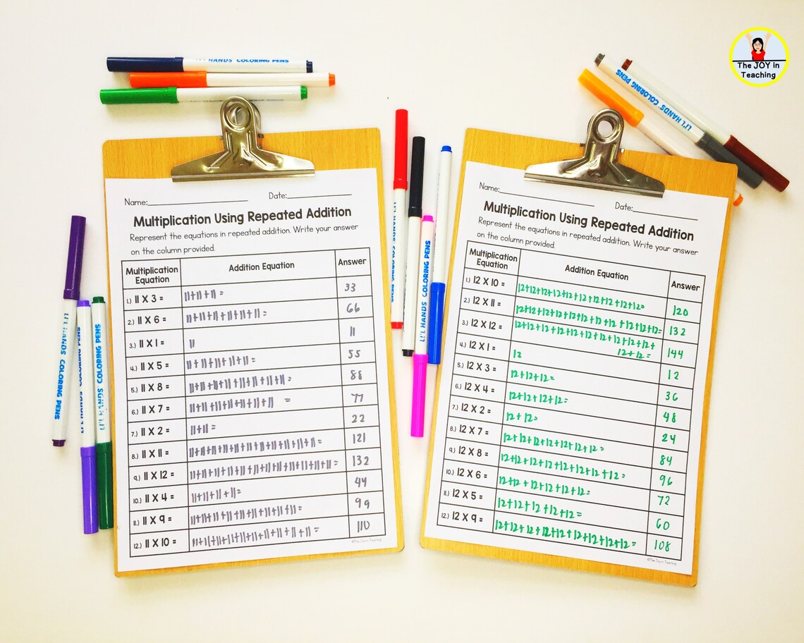 Repeated Addition Worksheet - Etsy