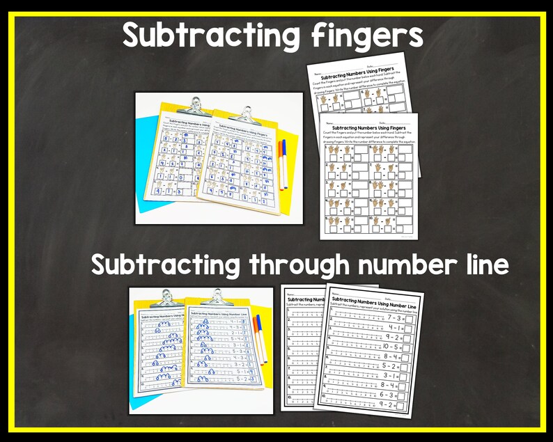 Subtraction Numbers 1-10 Worksheet - Etsy
