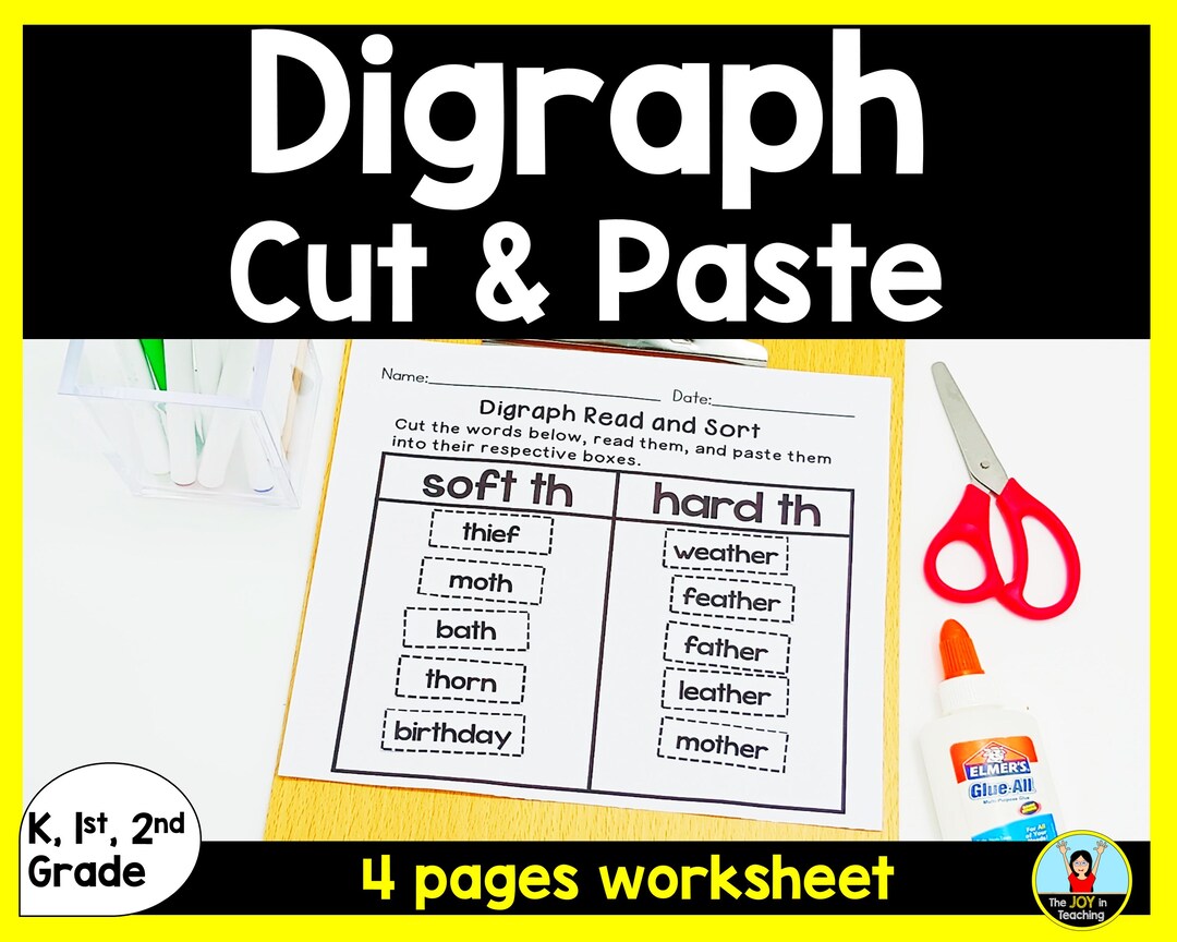 Digraph Cut and Paste Worksheet - Etsy