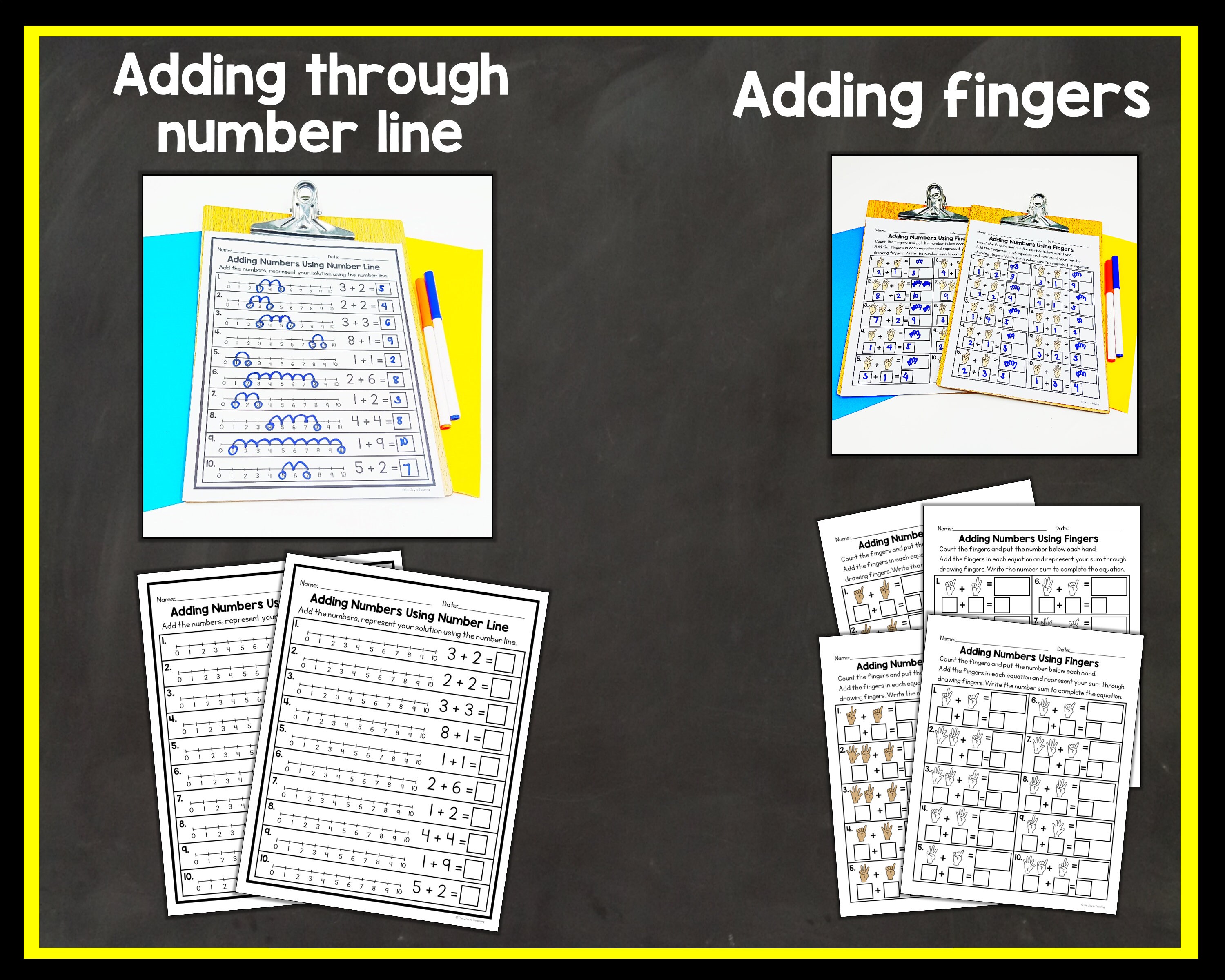 Addition Numbers 1-10 Worksheet - Etsy