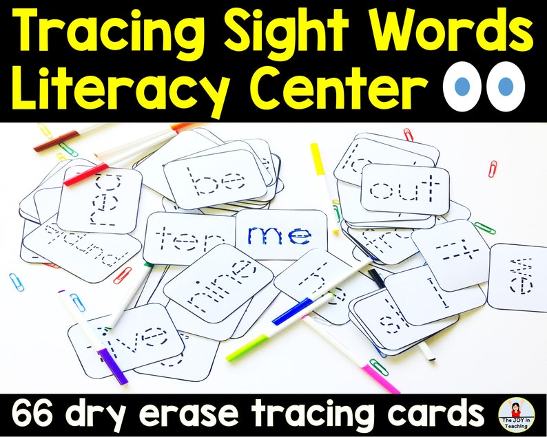 Tracing Sight Words Worksheet Literacy Center Activity - Etsy