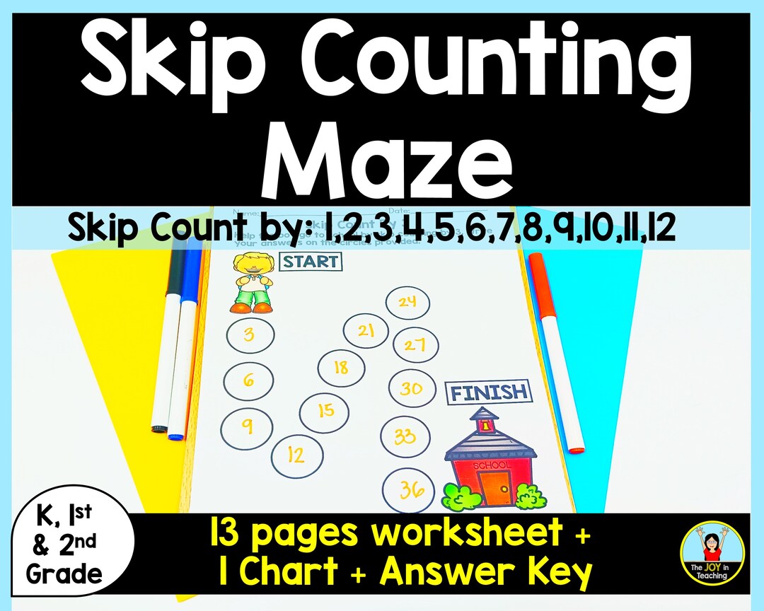 Skip Counting Maze Worksheet - Etsy