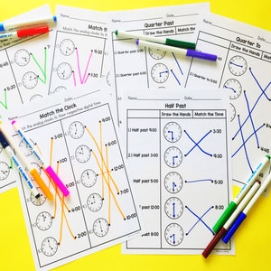 Telling Time Worksheet - Etsy
