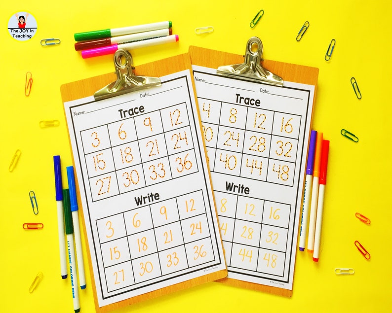 Skip Counting Tracing and Writing Worksheet (Download Now) - Etsy