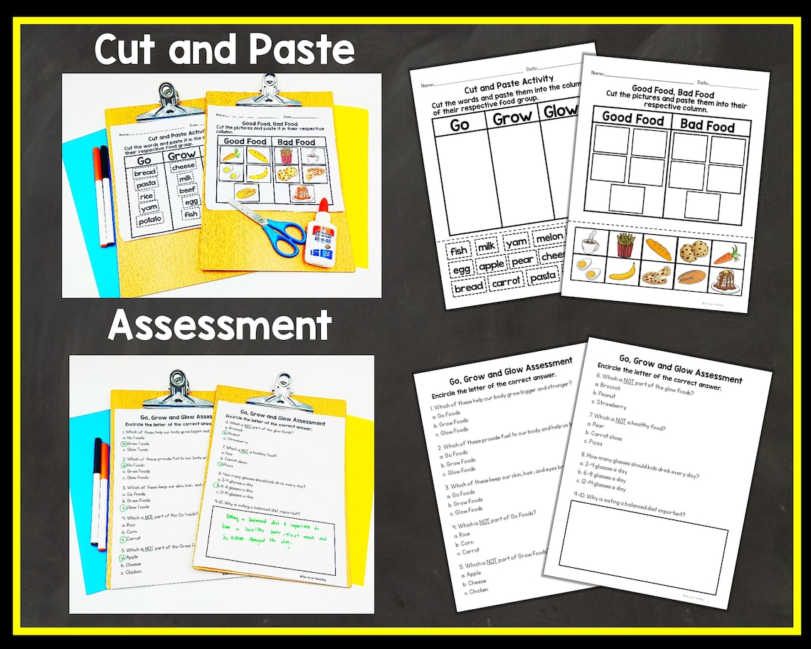 Go, Grow and Glow Foods Activity - Etsy