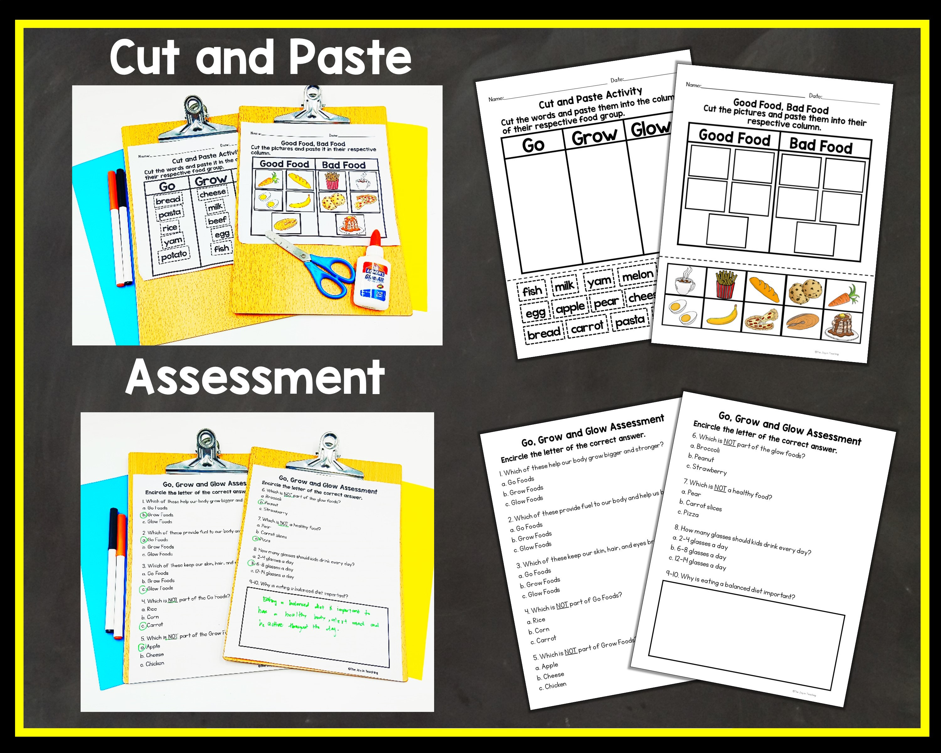 Go, Grow and Glow Foods Activity - Etsy