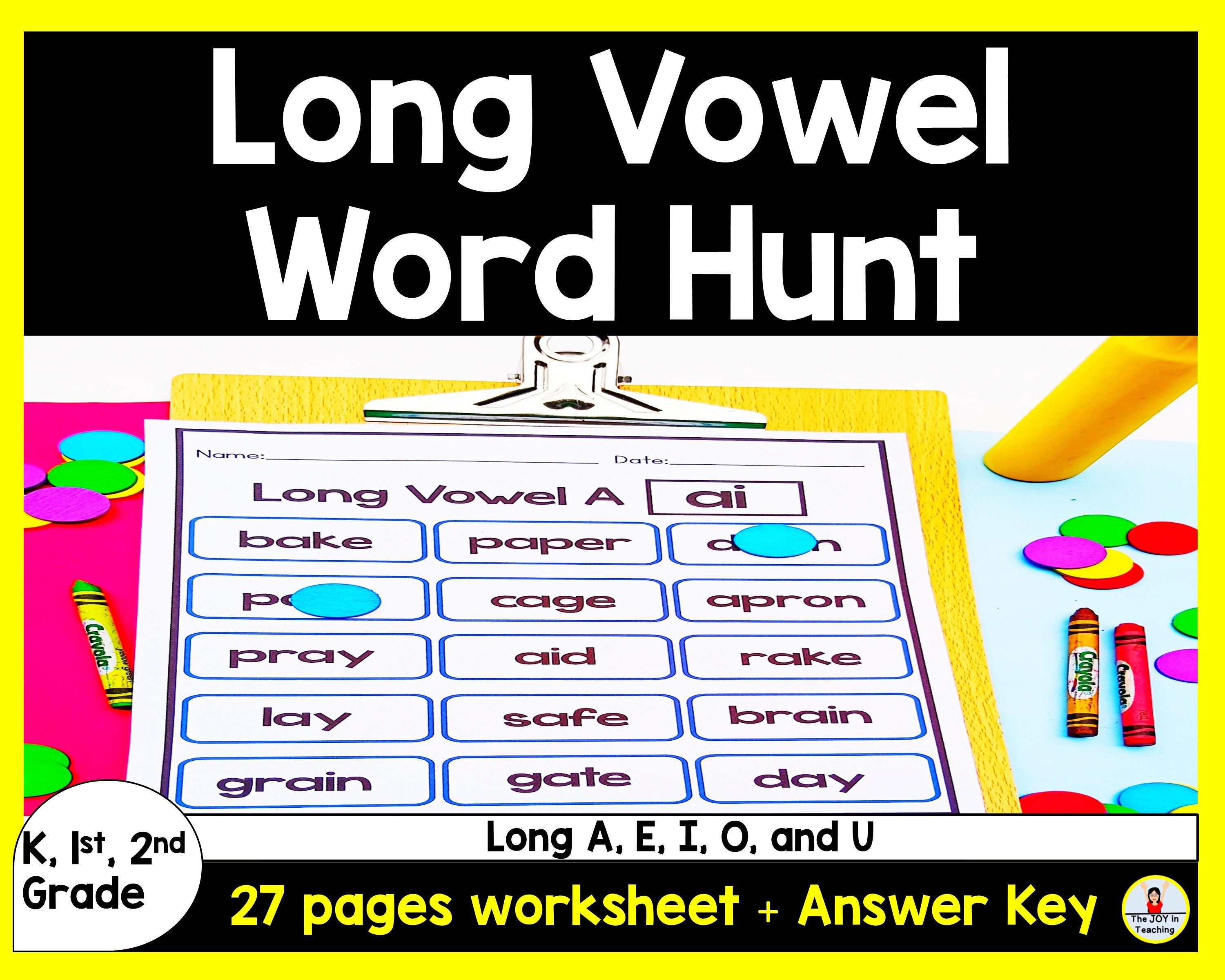 Long Vowel Word Hunt - Etsy