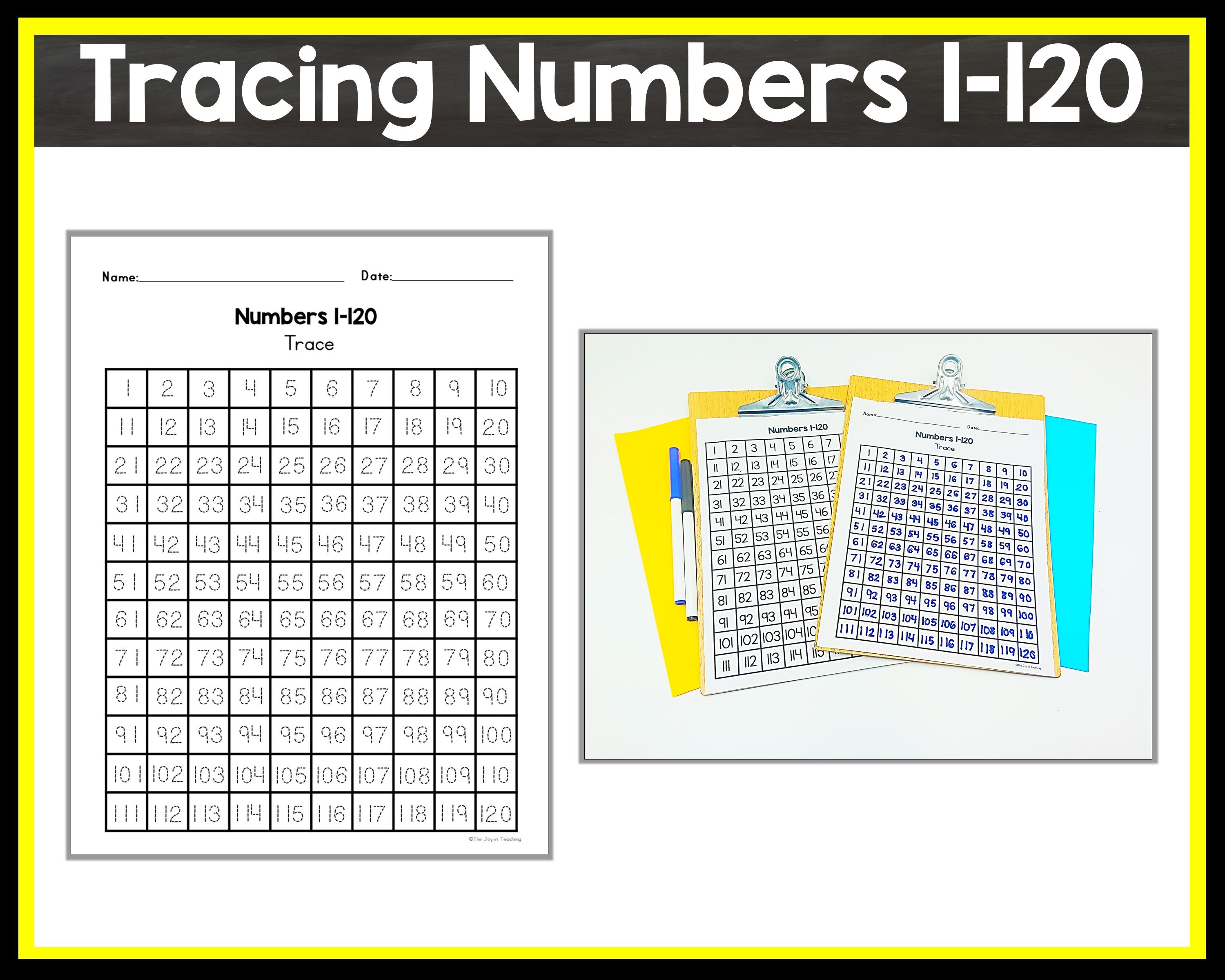 Numbers 1-120 Assessment Worksheet - Etsy