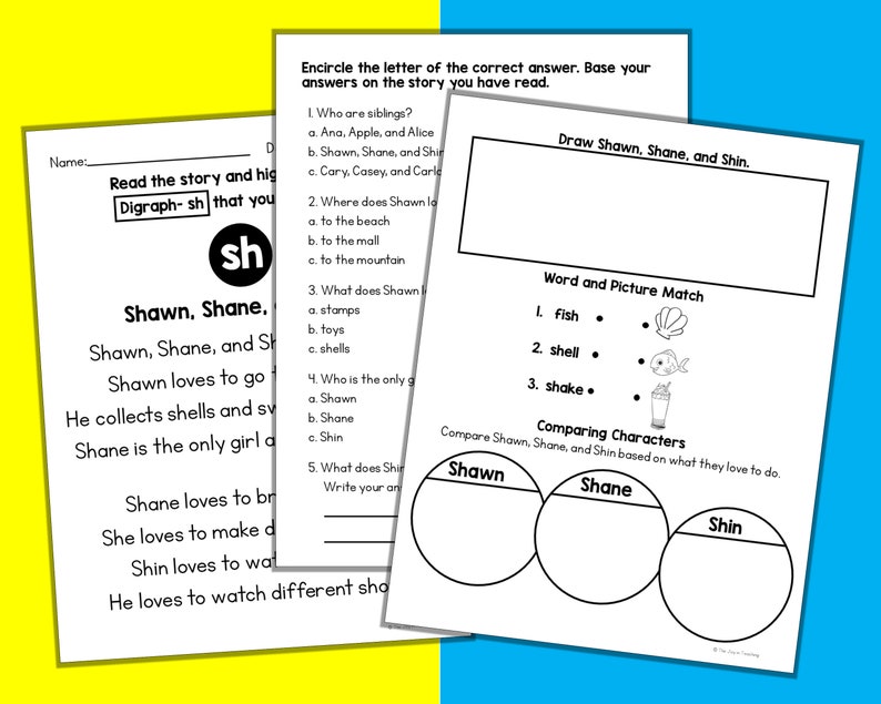 Digraph Reading Comprehension Passage - Etsy