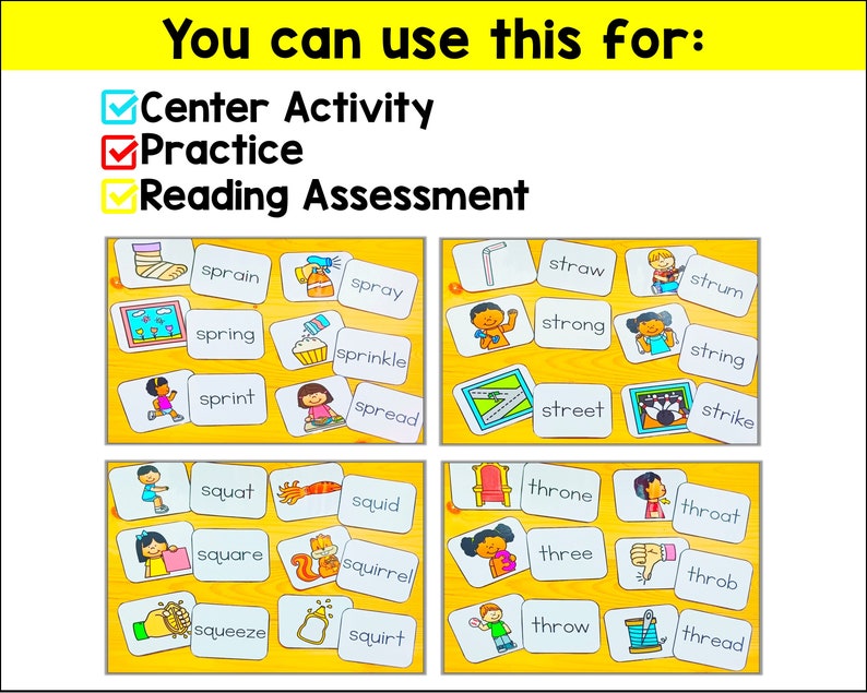 Trigraph Word and Picture Flashcards - Etsy